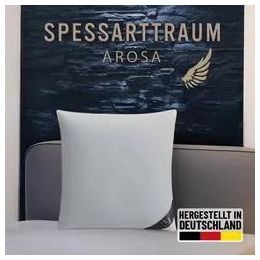 3-Kammer-Kopfkissen Spessarttraum "Arosa Kissen in 40x80 & 80x80 cm", wei&szlig;, B:80cm L:80cm, Bezug Au&szlig;enkissen: 100% Baumwolle. F&uuml;llung Au&szlig;enkammer: 90% Daunen, 10% Federn. F&uuml;llung Innenkammer: 100% Federn, Kopfkissen, Kissenf&uuml;llung durch den Downpass zertifiziert, Made in Germany