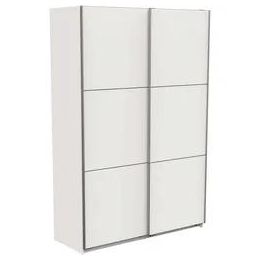 Schiebet&uuml;renschrank Demeyere GROUP "Alhambra", wei&szlig; (matt wei&szlig;), B:148cm H:223,7cm T:60cm, Holzwerkstoff, Schr&auml;nke, Schiebet&uuml;renschrank, viel Stauraum, 2 Kleiderstangen aus Stahl, viele Ablagefl&auml;chen