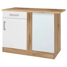 Eckunterschrank KOCHSTATION "KS-Toronto, Breite 110 cm", wei&szlig; (wei&szlig;, wotaneiche), B:110cm H:85cm T:60cm, Holzwerkstoff, Schr&auml;nke, Eckunterschrank