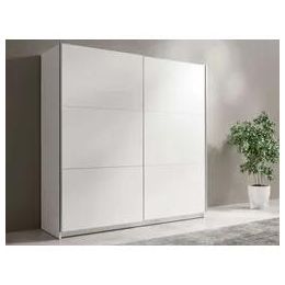 Kleiderschrank Home Affaire "Fresno W&auml;scheschrank mit 5 Einlegeb&ouml;den und Kleiderstange", wei&szlig;, B:200,6cm H:207cm T:61,5cm, Melamin, Schr&auml;nke, Kleiderschrank, Garderobe mit 2 Schwebet&uuml;ren, B/H/T 200/207/62 cm