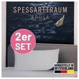 3-Kammer-Kopfkissen Spessarttraum "Arosa Sparset", wei&szlig;, B:40cm L:80cm, Bezug Au&szlig;enkissen: 100% Baumwolle. F&uuml;llung Au&szlig;enkammer: 90% Daunen, 10% Federn. F&uuml;llung Innenkammer: 100% Federn, Kopfkissen, Kissen 40x80, 80x80 cm & weitere Gr&ouml;&szlig;en