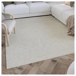 Wollteppich Wecon Home "Hamptons THIRTYEIGHT", beige (creme wei&szlig;), B:80cm H:11mm L:230cm, Schurwolle, Teppiche, L&auml;ufer, Schurwolle, Kurzflor, Wohn- & Schlafzimmer, elegant, Waben