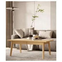 Couchtisch WOODMAN "Nice", braun (eiche), B:120cm H:45cm T:60cm, Tische, Couchtisch, Breite 120 cm, mit 2 Schubladen, Echtholzffurnier aus Eiche, FSC