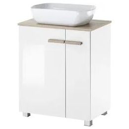 Waschtisch Home Affaire "SOLiD", wei&szlig; (wei&szlig; lackiert hochglanz), B:60cm H:82cm T:40cm, Waschtische, Waschtisch