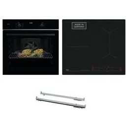 AEG Backofen-Set "HH24BSISML", Energieeffizienz: A+ (A+++-D), schwarz, Herdsets, Autarker Backofen & Induktionskochfeld: SaphirMatt 4&times; kratzresistenter