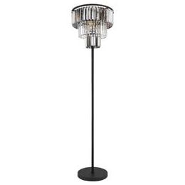 Globo LIGHTING Stehlampe "NAXIS", schwarz (schwarz matt), 1 Stk., Leuchten, Kristalllampe, Glaskristalle, Design Leuchte, Stehleuchte, Stehlampe