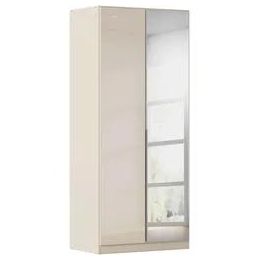 Dreht&uuml;renschrank OTTO HOME "Kleiderschrank Kleiderschr&auml;nke Schrank Garderobe AGORDO mit Glasfront", beige (beige, glas beige (champagner)), B:91cm H:229cm T:54cm, Holzwerkstoff, Schr&auml;nke, Dreht&uuml;renschrank, durchdachte Innenausstattung, in 8 Breiten und 2 H&ouml;hen MADE IN GERMANY