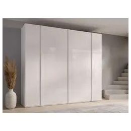 Kleiderschrank Home Affaire "Kleiderschrank Malissa mit Regalen und Kleiderstangen", wei&szlig;, B:270cm H:237cm T:59cm, MDF, Melamin, Schr&auml;nke, Kleiderschrank, Garderobe mit 6 Hochglanz-Dreht&uuml;ren, BxTxH 270x59x237 cm