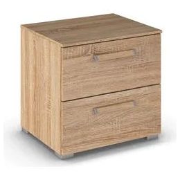 Nachtkommode Rauch "Nachttisch Nachtkonsole Kommode EVELYN", braun (eiche sonoma), B:50cm H:49cm T:42cm, Holzwerkstoff, Sideboards, in elegantem Stil mit 2 Schubladen, viel Stauraum MADE IN GERMANY