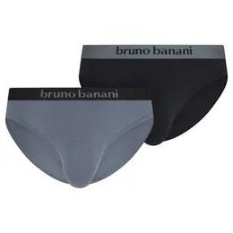 Slip Bruno Banani "Flowing", Kinder, Gr. 3XL, schwarz (mondgrau, schwarz), Obermaterial: 93% Baumwolle, 7% Elasthan, unifarben mit Farbeinsatz, eng, Unterhosen Slip, mit Logobund