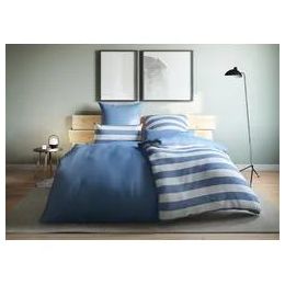Wendebettw&auml;sche OTTO HOME "Big Stripe", blau (blau, wei&szlig;), B/L: 135cm x 200cm, 1 Stk., 1 Stk., Renforc&eacute; (Bio-Baumwolle), B/L: 80cm x 80cm, 2 Stk., Renforc&eacute; (Bio-Baumwolle), Obermaterial: 100% Baumwolle, Bettw&auml;sche, Wendebettw&auml;sche, 100% GOTS Baumwolle, ab Gr&ouml;&szlig;e 135x200 cm