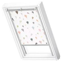 Verdunklungsrollo Velux "DKL 4667S, Motiv: Kids Drachen", kids drachen, alufarben, SK08, stufenlos positionierbar, Polyester, Rollos, Verdunklungsrollo, alufarbene F&uuml;hrungsschienen & Griffleiste