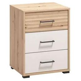 Nachtkommode Inosign "Modena Nachtschrank Nachttisch mit 2 oder 3 Schubladen", beige (cashmere), B:48cm H:63cm T:40cm, MDF, Spanplatte, Sideboards, FSC-Zerifiziert Trendfarbe cashmere, ideal f&uuml;r kleine R&auml;ume