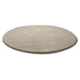 Hochflor-Teppich Wecon Home "Manta", beige (sand beige), H:25mm &Oslash;:120cm, Polyester, Teppiche, Langflor, maschinell gewebt, robust, Wohn- & Schlafzimmer, einfarbig