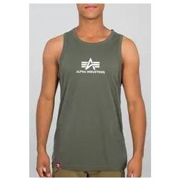 Tanktop Alpha Industries "BASIC TANK", Herren, Gr. 3XL, gr&uuml;n (schwarzoliv), Single Jersey, Obermaterial: 100% Baumwolle, bedruckt, k&ouml;rpernah h&uuml;ftbedeckend, tiefer Rundhals, Tops Tanktop