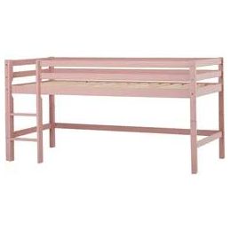 Hochbett Hoppekids "ECO Dream MY COLOR", rosa, B:101cm H:105cm L:208cm, Kiefer massiv, Hochbetten, Hochbett, 90x200, umbaubar in Einzelbett, 4 Farben