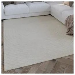 Wollteppich Wecon Home "Hamptons NINETEEN", beige (creme wei&szlig;), B:80cm H:15mm L:230cm, Schurwolle, Teppiche, L&auml;ufer, Schurwolle, Kurzflor, Wohn- & Schlafzimmer, Hoch-Tief-Effekt