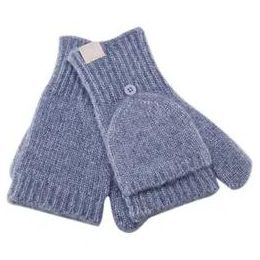 Strickhandschuhe Chillouts "Nadine Glove", Damen, blau (washed blau), Feinstrick, Materialmix, meliert, unifarben, Handschuhe, mit Knopfverschlusssystem