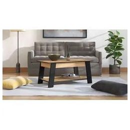 Couchtisch Home Affaire "Piave Kaffeetisch, 101 cm, in trendigen Farben, modern", schwarz (schwarz matt foil, artisan eiche), B:101cm H:46,5cm T:54,5cm, Tische, Couchtisch, mit Ablage, rechteckig, Artisan Eiche, ideal f&uuml;r kleine R&auml;ume