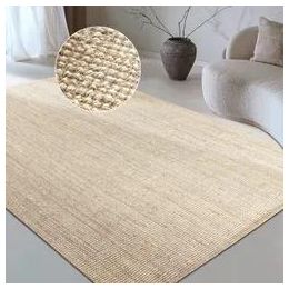 Teppich OTTO HOME "Avot Juteteppich", beige (naturwei&szlig;), B:120cm H:10mm L:170cm, Jute, Teppiche, Teppich, 100% Jutefaser, L&auml;ufer, Esszimmer, Wohnzimmer, Skandi
