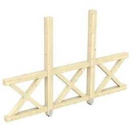 Skan Holz Carport-Seitenwand SKANHOLZ "Andreaskreuz", beige (natur), B:293cm H:210cm, Holzwerkstoff, Gartenhaus-Seitenw&auml;nde, freistehehend