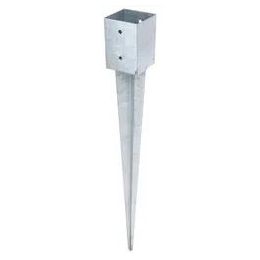 GAH Alberts Einschlag-Bodenh&uuml;lse ALBERTS, silber (silberfarben), B:10,1cm, Stahl, Bodenanker, f&uuml;r Vierkantholzpfosten, 101x101 mm, Gesamtl&auml;nge 900 mm