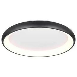 Trio LEUCHTEN LED Deckenleuchte "CARDONA, runde LED Deckenlampe B&uuml;ro, &Oslash; 75cm, 6900 Lumen 59W, dimmbar", schwarz (schwarz matt), 1, &Oslash; 75cm H: 9,5cm, 1 Stk., Leuchten, CCT - Lichtfarbe einstellbar 2300/3000/4000K, auch Wandmontage m&ouml;glich, LED Deckenleuchte