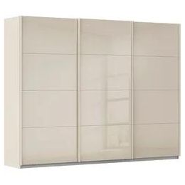 Schwebet&uuml;renschrank OTTO HOME "Kleiderschrank Schrank Garderobe AGORDO mit Glasfront", beige (beige, glas beige (champagner)), B:271cm H:229cm T:62cm, Holzwerkstoff, Schr&auml;nke, Schwebet&uuml;renschrank, durchdachte Innenausstattung, in 4 Breiten und 2 H&ouml;hen MADE IN GERMANY