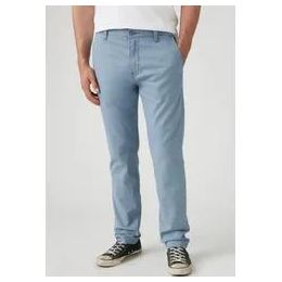 Levi's Chinohose LEVI'S "Chino Taper", Damen, Gr. 32, L&auml;nge 30, blau (steam blau), Web, Obermaterial: 70% Baumwolle, 28% Leinen, 2% Elasthan, gerade, unten schmal kn&ouml;chellang, Hosen Chinohose, mit optimalem Stretchanteil