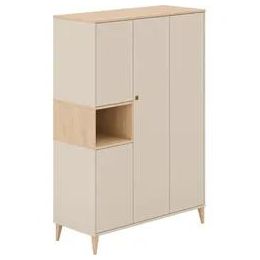 Kleiderschrank Paidi "MILA & BEN Steiff by Paidi in Beige, 4 T&uuml;ren mit Push-to-open", beige (cashmere, beige, scandinavian, wood), B:141,2cm H:205,8cm T:58,2cm, Holzwerkstoff, Schr&auml;nke, Kleiderschrank, inkl. Kleiderstangen und Einlegeb&ouml;den, Massivholz-F&uuml;&szlig;e, Soft-Close