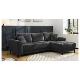 Jockenh&ouml;fer Ecksofa JOCKENH&Ouml;FER GRUPPE "Beverly, inklusive Bettfunktion", grau (anthrazit 417, 09), B:251cm T:100cm, Korpus: 100% Polyester;Kissen: 100% Polyester, Sofas, Ecksofa, Stauraum / Bettkasten, Ottmane links oder rechts montierbar