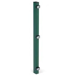 GAH Alberts Zaunpfosten ALBERTS "60x40 mm f&uuml;r Doppelstabmattenzaun", gr&uuml;n, B:6cm H:87,5cm T:4cm, Stahl, Zaunpfosten, 87,5 cm, zur Befestigung mit Einschlag-Bodenh&uuml;lse oder Pfostentr&auml;ger
