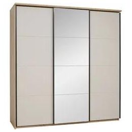 Schwebet&uuml;renschrank Priess "Warburg hochwertiger Schlafzimmerschrank aus Deutschland", grau (eiche artisan, sandgrau), B:215cm H:224cm T:64,5cm, Holzwerkstoff, MDF, Schr&auml;nke, Schwebet&uuml;renschrank, H&ouml;he 224 mit Innendekor Artisan Eiche