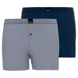G&ouml;tzburg Boxer G&Ouml;TZBURG "Brooklyn", Herren, Gr. 8 (XXL), blau (blau, mittel, minimal), Single Jersey, Obermaterial: 100% Baumwolle, gemustert, unifarben, k&ouml;rpernah, Unterhosen, mit Muster, weich, Baumwolle, elastisch, feuchtigkeitsregulierend