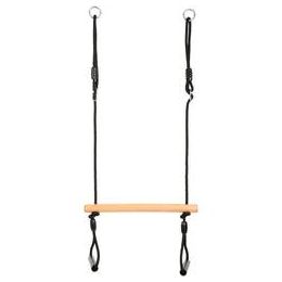 Schaukelsitz Small Foot "Trapezschaukel mit Turnringen, Black Line", schwarz (natur, schwarz), Schaukelsitze, Kinder, bis 100 kg, Kunststoff, Massivholz, B:45cm T:3,5cm