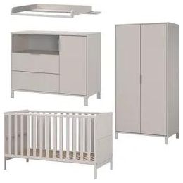 Babym&ouml;bel-Set Germania "GW-Alkmaar", braun (kaschmir), B:379cm H:180cm T:77cm, Holz teilmassiv, Metall, Spanplatte, Schlafzimmerm&ouml;bel-Sets, mit mitwachsendem Kinderbett