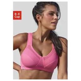 H.I.S. Sport-BH H.I.S, Damen, Gr. 90, Cup E, pink (neon pink), Microtouch, Obermaterial: 90% Polyester (COOLMAX), 10% Elasthan (LYCRA), BHs Sport-BH, ohne B&uuml;gel aus schnell trocknendem COOLMAX-Material, Topseller