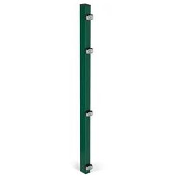 GAH Alberts Zaunpfosten ALBERTS "60x40 mm f&uuml;r Doppelstabmattenzaun", gr&uuml;n, B:6cm H:107,5cm T:4cm, Stahl, Zaunpfosten, 107,5 cm, zur Befestigung mit Einschlag-Bodenh&uuml;lse oder Pfostentr&auml;ger