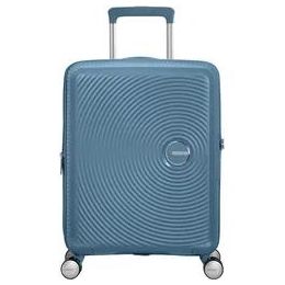 Hartschalen-Trolley American Tourister "SOUNDBOX, in verschiedenen Farben und Gr&ouml;&szlig;en", Gr. B/H/T: 40cm x 55cm x 20cm 35,5 l, blau (stone blau), Polypropylen, unifarben, Koffer, Reisekoffer Trolley Aufgabegep&auml;ck TSA-Zahlenschloss Volumenerweiterung