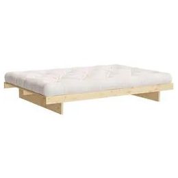Bettgestell KARUP DESIGN "Kanso Bed, Stauraumbett, Bett mit oder ohne Schubladen", beige (kiefer natur), B:122cm H:25cm L:200cm, Betten, Bettgestell, Bett mit/ohne Schubladen, inkl Lattenrost, FSCzertifiert