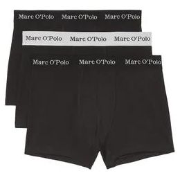 Marc O'Polo Boxershorts MARC O'POLO "Essentials", Herren, Gr. L, wei&szlig; (2xschwarz, 1xschwarz, wei&szlig; elastic), Obermaterial: 95% Baumwolle, 5% Elasthan, unifarben, figurbetont, Unterhosen, mit elastischem B&uuml;ndchen mit Logo-Schriftzug