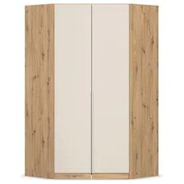 Eckkleiderschrank OTTO HOME "Kleiderschrank Schrank Ankleidezimmer Schlafzimmer Garderobe AGORDO", beige (eiche artisan, beige (champagner)), B:117cm H:210cm T:117cm, Holzwerkstoff, Schr&auml;nke, Eckkleiderschrank, voll ausgestattet mit gro&szlig;z&uuml;gigem Stauraum, 2 H&ouml;hen MADE IN GERMANY