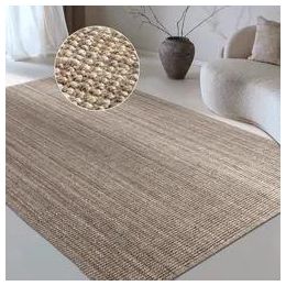 Teppich OTTO HOME "Avot Juteteppich", braun (graubraun), B:190cm H:10mm L:280cm, Jute, Teppiche, Teppich, 100% Jutefaser, L&auml;ufer, Esszimmer, Wohnzimmer, Skandi
