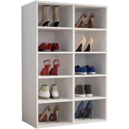 Schuhregal Vcm, B:55cm T:30cmwei&szlig;, Flur, Regale, "Holz Regal Schuhschrank Schuhregal Hinsol M"
