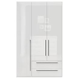 Kleiderschrank OTTO HOME "Piano, UV lackiert, hochgl&auml;nzend in beige oder wei&szlig;, FSC-zertifiziert", wei&szlig; (wei&szlig; hochglanz), B:137cm H:224cm T:56cm, Holzwerkstoff, Schr&auml;nke, Kleiderschrank Dreht&uuml;renschrank, in vielen Breiten, H&ouml;he 224cm, mit Soft-Close Funktion, 2 Schubladen