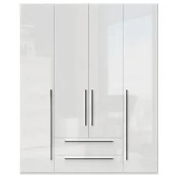 Kleiderschrank OTTO HOME "Piano, UV lackiert, hochgl&auml;nzend in beige oder wei&szlig;, FSC-zertifiziert", wei&szlig; (wei&szlig; hochglanz), B:182cm H:224cm T:56cm, Holzwerkstoff, Schr&auml;nke, Kleiderschrank Dreht&uuml;renschrank, in vielen Breiten, H&ouml;he 224cm, mit Soft-Close Funktion, 2 Schubladen