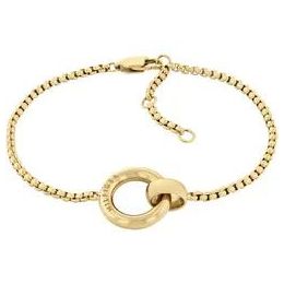 Armkette Tommy Hilfiger "CIRCLES", gold (gelbgoldfarben), Armb&auml;nder, Damen, 19cm, Edelstahl, Armkette