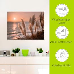 Wandbild Artland, B:120cm H:90cm, beige, Vinyl, Wohnzimmer, Bilder, "K&uuml;stentr&auml;ume im Abendwind", als Alubild, Leinwandbild, Poster, Wandaufkleber in