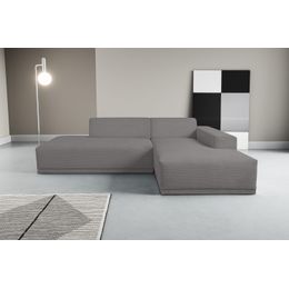 Ecksofa WERK2, B:264cm H:70cm T:188cmgrau, 100% Polyester, Wohnzimmer, Sofas, "Apollo, hoher Sitzkomfort, aktuelles Design, Breite 264cm, L-Form",