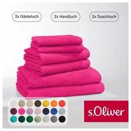 Handtuch Set s.Oliver "s.Oliver, Premium Qualit&auml;t, 600 gr/m2", pink, 6 Stk., Walkfrottier, Walkfrottier, Obermaterial: 100% Baumwolle, Handtuch-Sets, 2 G&auml;stet&uuml;cher 30x50, 2 Handt&uuml;cher 50x100, 2 Duscht&uuml;cher 70x140